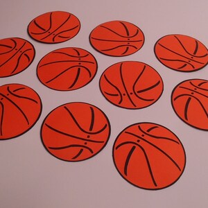 Basketball Cutouts - 12 Basketball Die Cuts - Basketball Cupcake ...