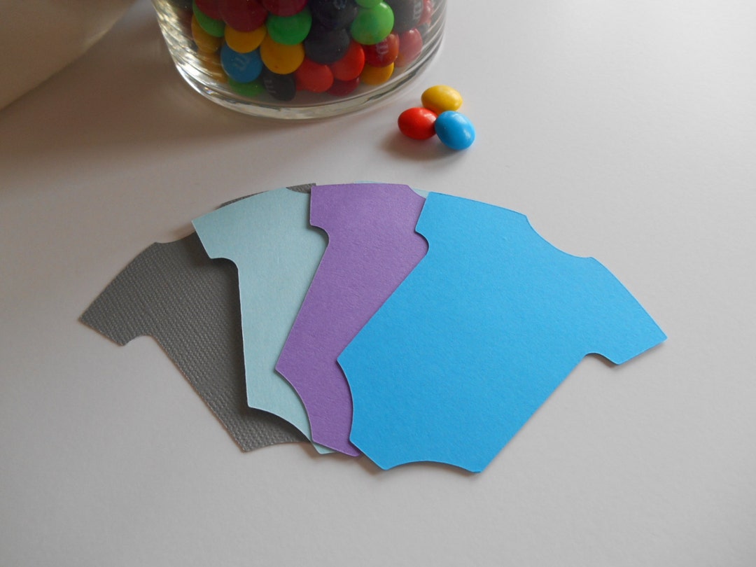 32 Baby Bodysuit Cutouts 3 Inch Cardstock Die Cuts for Scrapbooking ...