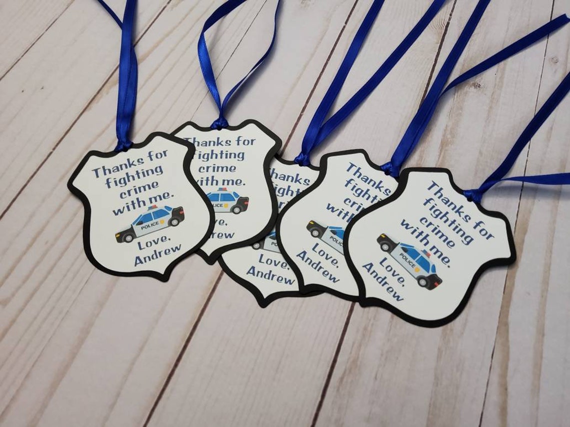Police Theme Favor Tags - Police Party Goody Bag Tags - Set of 12 ...