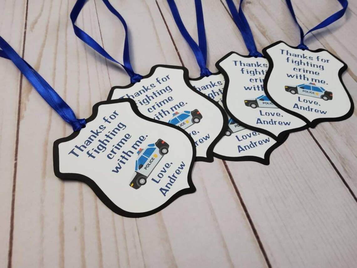 Police Theme Favor Tags - Police Party Goody Bag Tags - Set of 12 ...