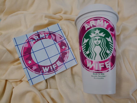 Reusable Plastic Cup Logo Custom Cup Decal Pink Camo Cup | Etsy