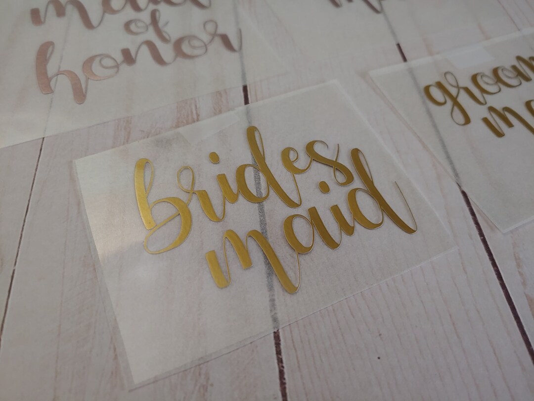 Bride Iron-on Decals - Bridesmaid Iron-on Decals - Iron-on Cutouts ...