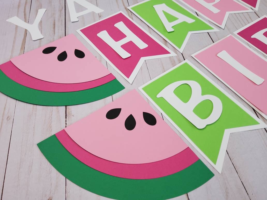 Watermelon Birthday Banner - Watermelon Themed Party - Watermelon Party ...