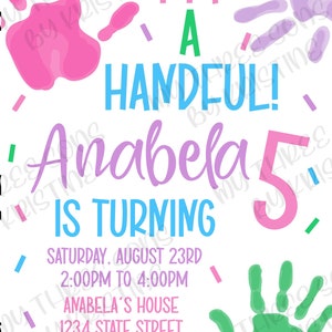 Hi Five Handful Birthday Invitation - Printable Hi Five Invitation - Hi ...