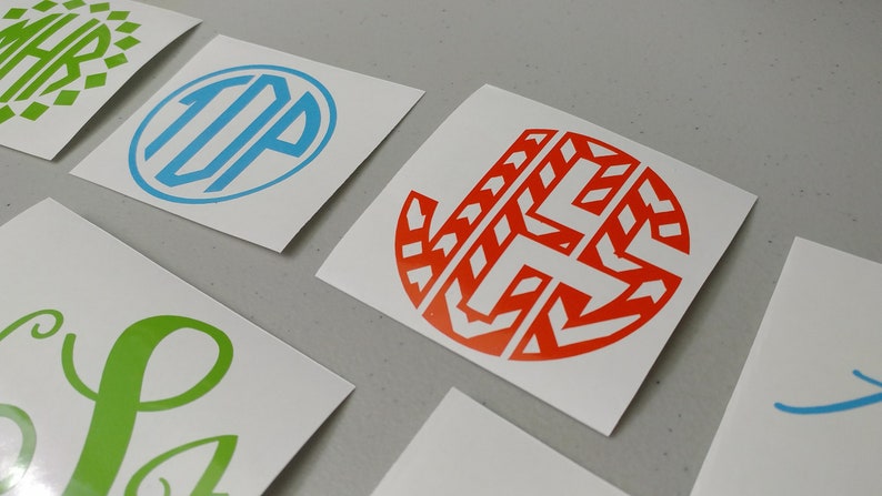 Monogram Vinyl Decal Cell Phone Monogram Laptop Monogram | Etsy