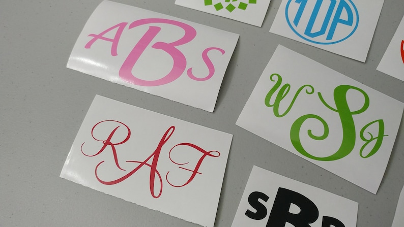 Monogram Vinyl Decal Cell Phone Monogram Laptop Monogram - Etsy