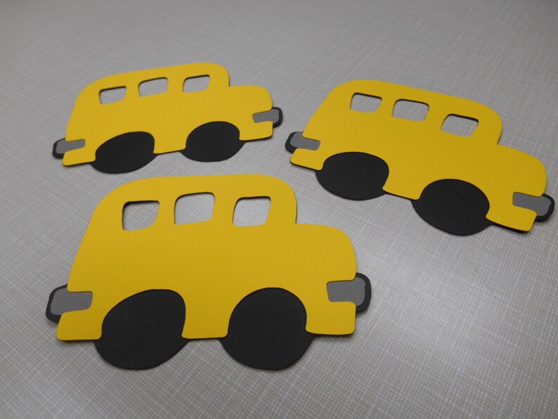 School Buses - 4 X 3 Inches - Cardstock Die Cuts for Scrapbooking ...
