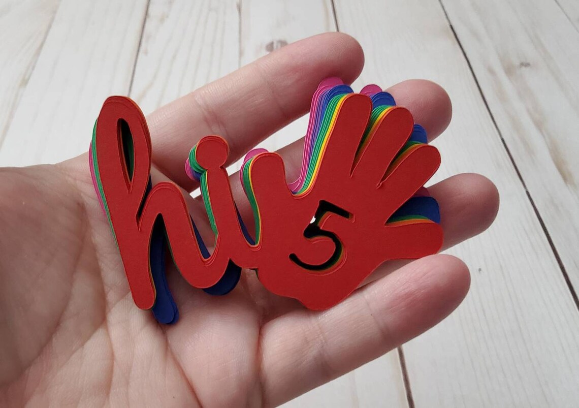 Hi Five Cupcake Toppers Hi Five I'm Five Birthday Party | Etsy