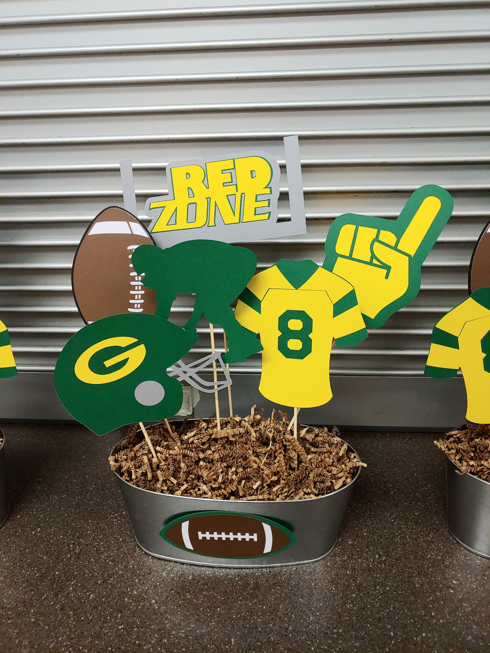 Football Centerpiece - Red Zone Football Centerpiece - Helmet- Football ...