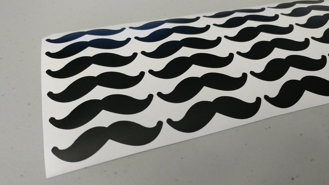 Mustache Stickers - 30 Black Mustache Stickers - Mustache Theme Party ...