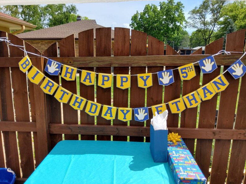 High Five I'm Five Birthday Banner - DIY High Five Birthday Banner ...