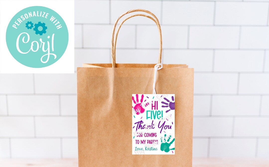 Hi Five Thank You Tag - Printable Hi Five Thank You Tag- Hi Five ...