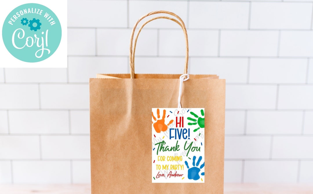 Hi Five Thank You Tag - Printable Hi Five Thank You Tag- Hi Five ...