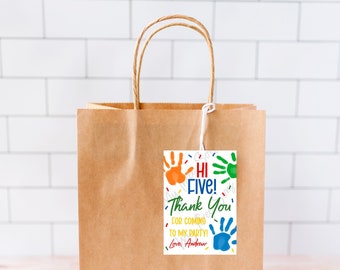 Hi Five Thank You Tag Printable Hi Five Thank You Tag Hi | Etsy