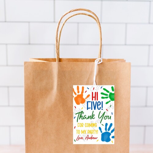 Hi Five Thank You Tag Printable Hi Five Thank You Tag Hi - Etsy