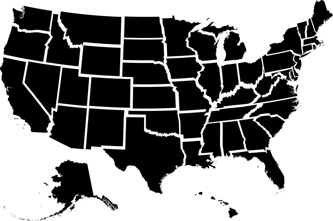 United States Cutouts State Cutouts Pick Your State State - Etsy