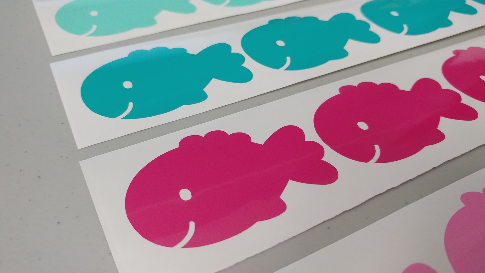 16 Fish Vinyl Stickers for Birthday Party Decorations Pink - Etsy