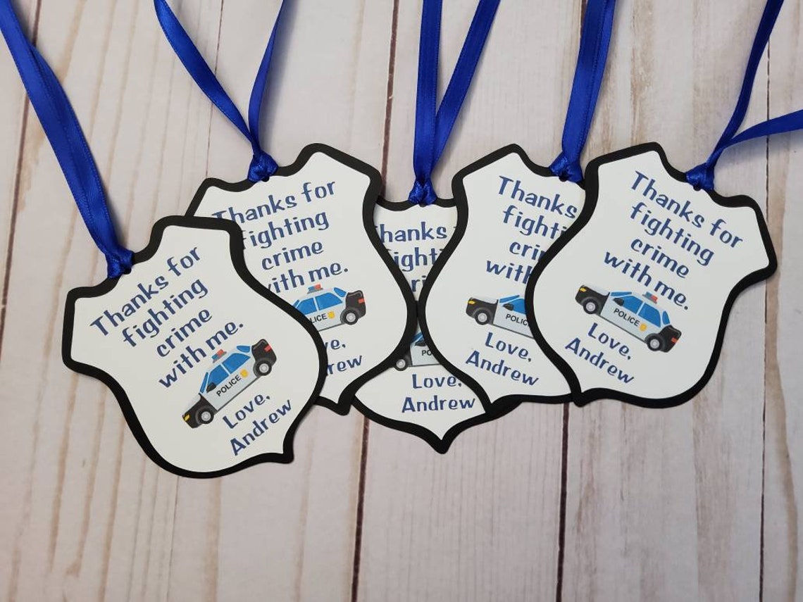 Police Theme Favor Tags Police Party Goody Bag Tags Set of | Etsy