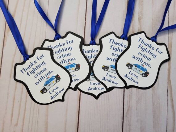 Police Theme Favor Tags Police Party Goody Bag Tags Set of | Etsy