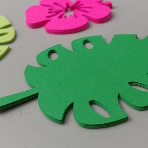 Hawaiian Themed Party Cutouts, Leaf and Hibiscus Flower Cutouts ...