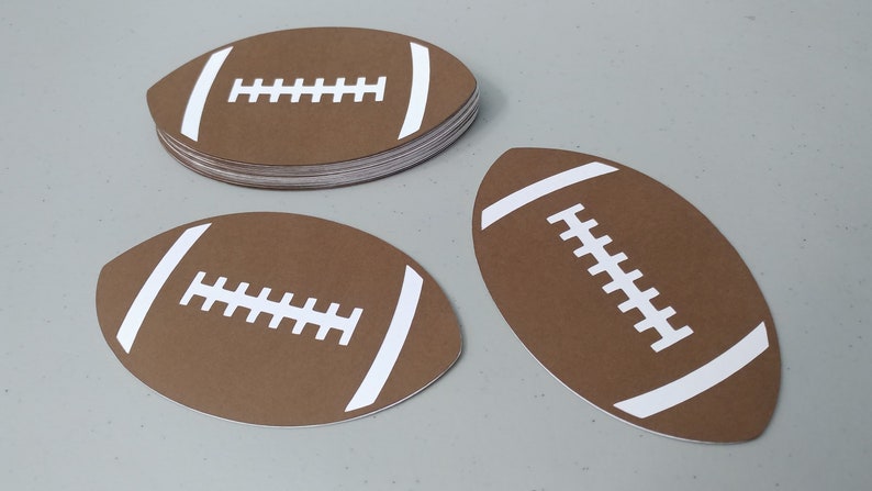 Football Cutouts - 12 Football Die Cuts - Football Party Tags - Sports ...