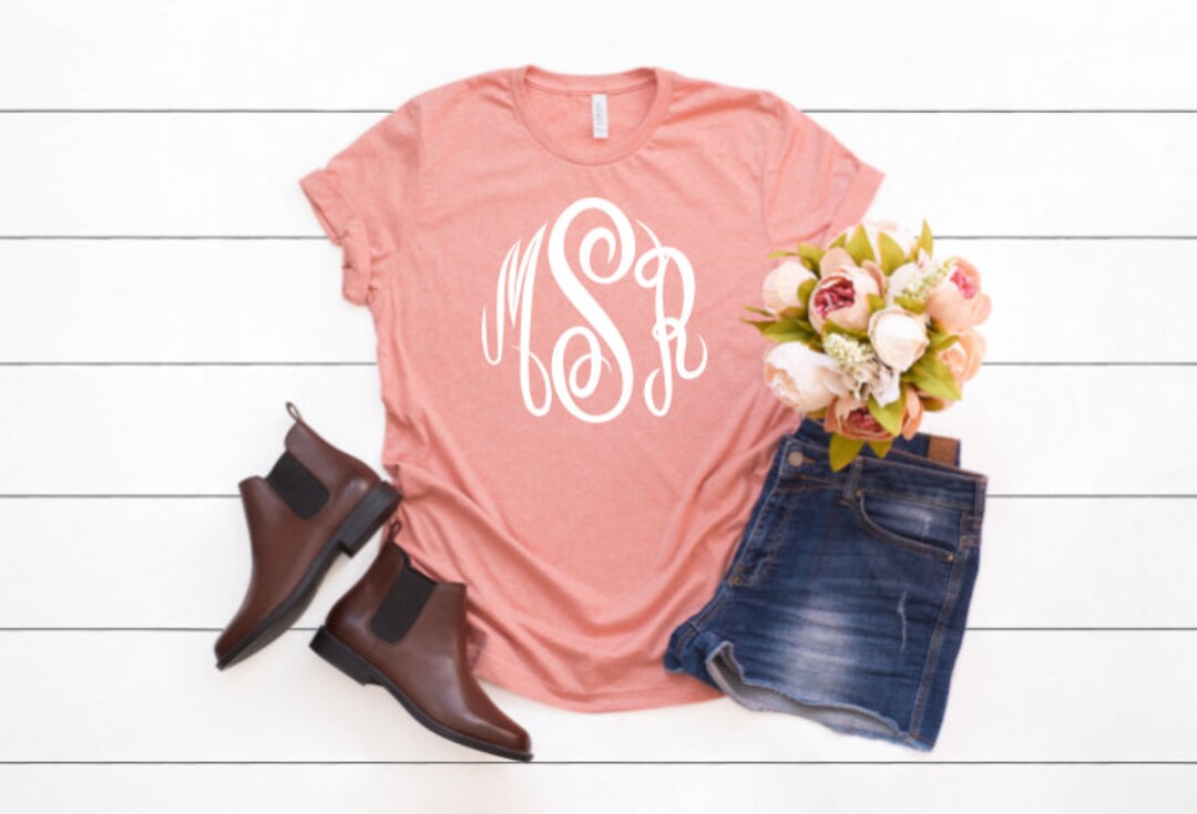 Custom Monogrammed Tshirt - Bridal Party Tshirts - Monogram Shirt ...