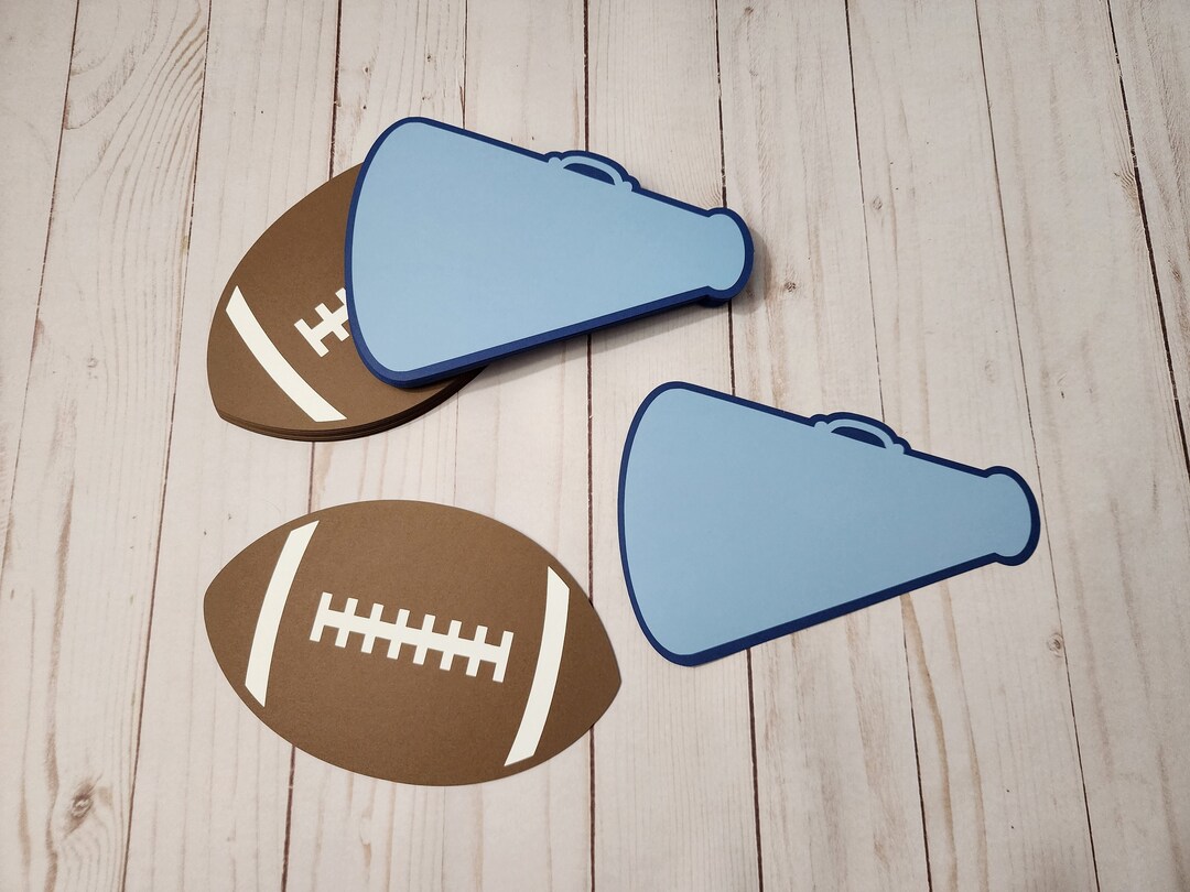 Football Cutouts - 12 Football and Megaphone Die Cuts - Megaphone ...