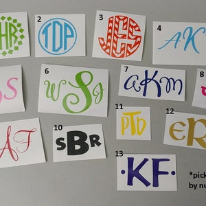 Monogram Vinyl Decal, Cell Phone Monogram, Laptop Monogram, Yeti ...