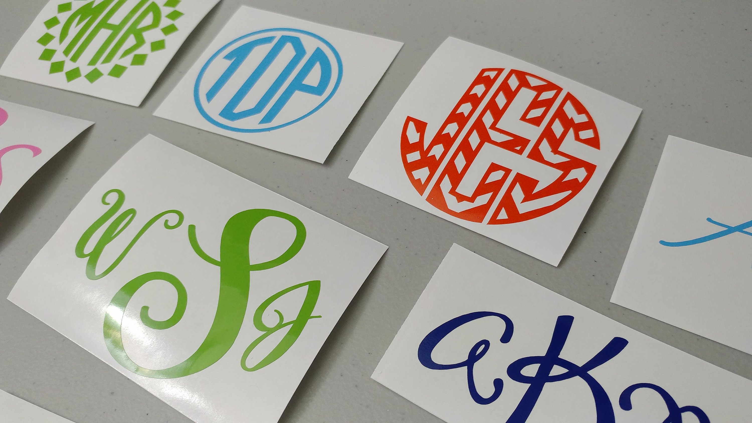 Monogram Vinyl Decal, Cell Phone Monogram, Laptop Monogram, Yeti ...
