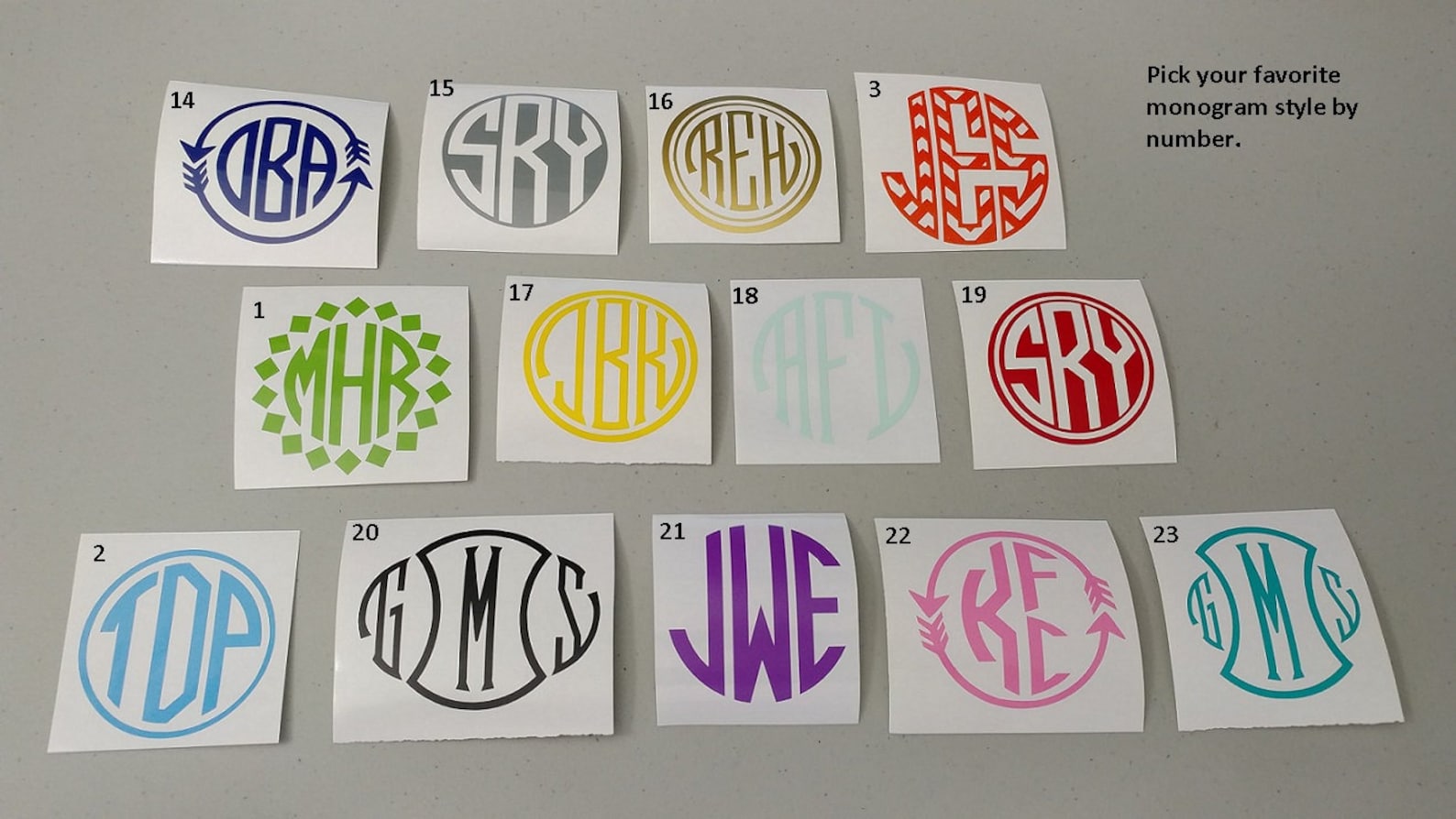 Monogram Vinyl Decal, Cell Phone Monogram, Laptop Monogram, Yeti ...