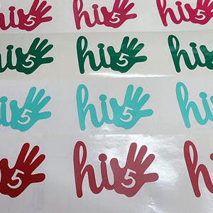 Hi Five Vinyl Decals - Hi Five I'm Five Birthday Party Theme - Hi Five ...