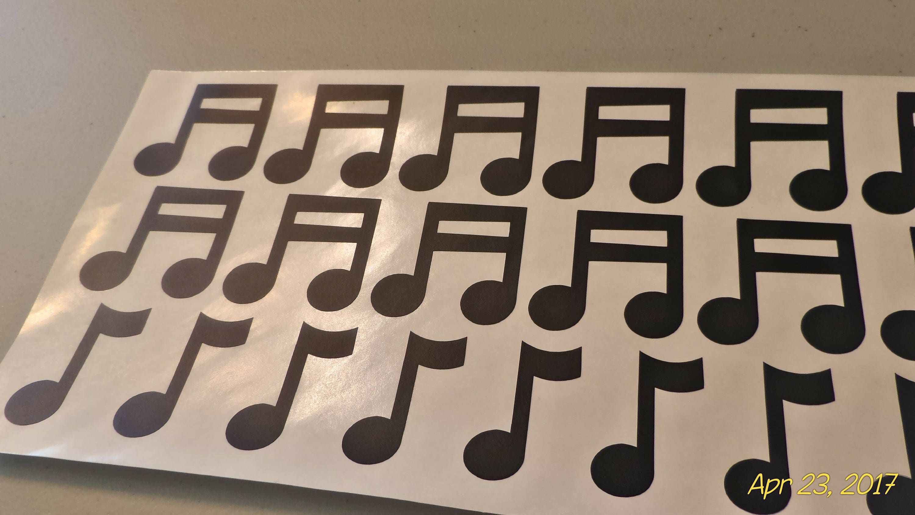 24 Musical Note Stickers 1 Inch Tall Choose Your Color | Etsy