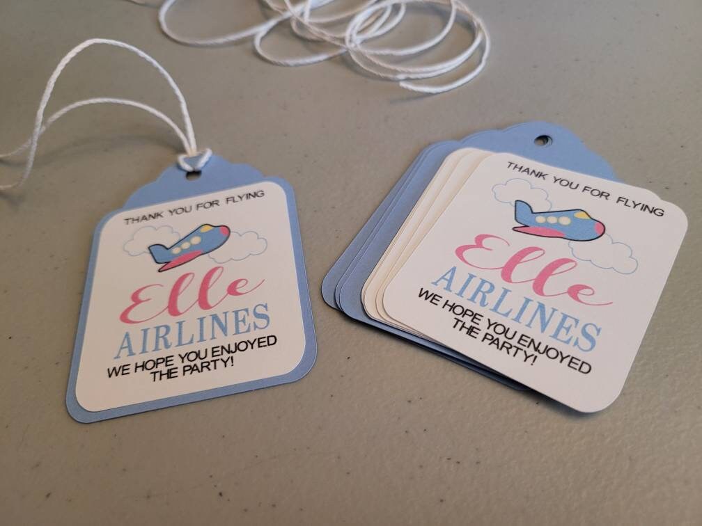 Airplane Favor Tags Airplane Theme Party Favor Tags | Etsy