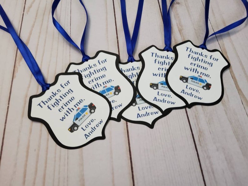 Police Theme Favor Tags - Police Party Goody Bag Tags - Set of 12 ...