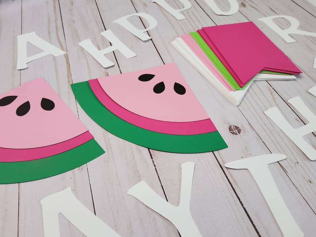 Watermelon Birthday Banner Watermelon Themed Party | Etsy