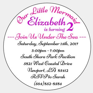 Round Party Sticker Labels, 3 Inch Round Party Information Stickers, 3 ...