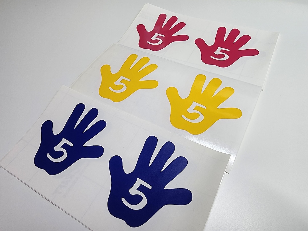Hi Five Vinyl Decals - Hi Five I'm Five Birthday Party Theme - Hi Five ...