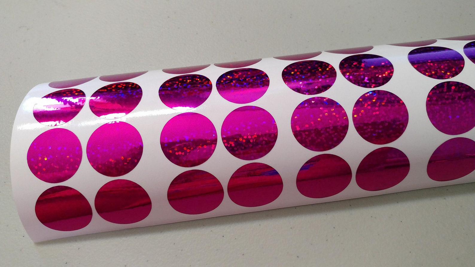 Pink Holographic Sparkle Vinyl Circles, Vinyl Decals, 40 Round Sparkle ...