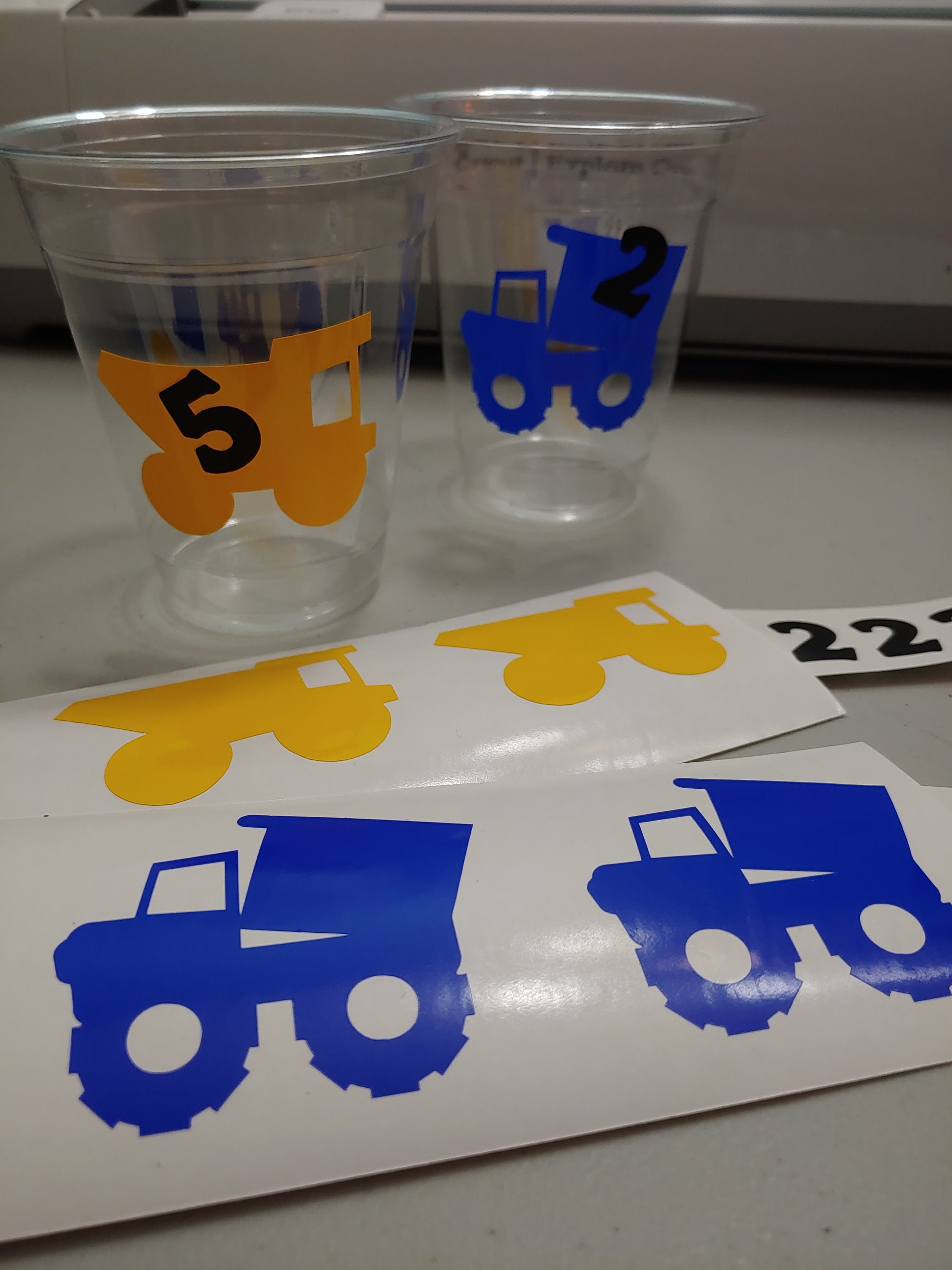 8 Construction Truck Vinyl Cutouts Dump Truck Cutouts | Etsy