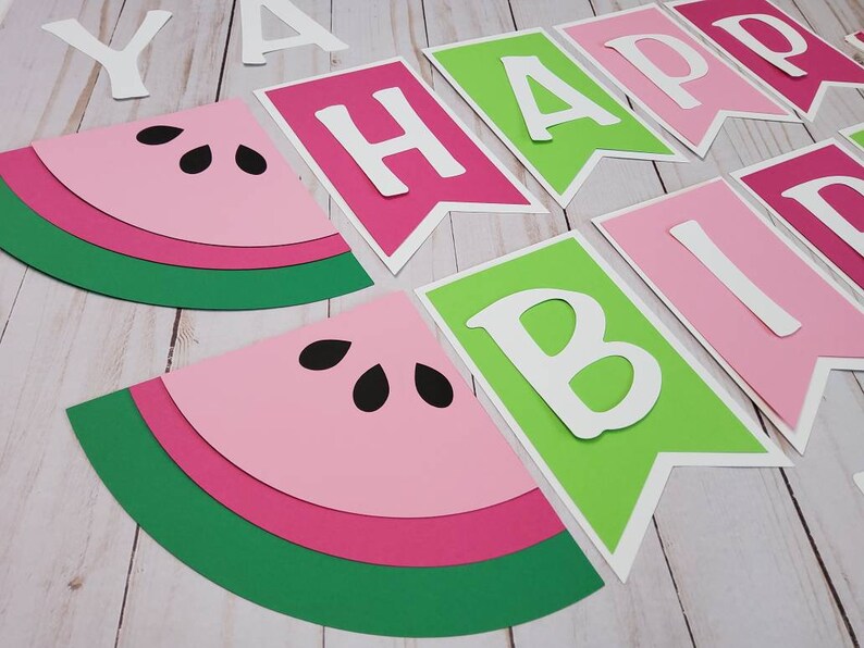 Watermelon Birthday Banner - Watermelon Themed Party - Watermelon Party ...