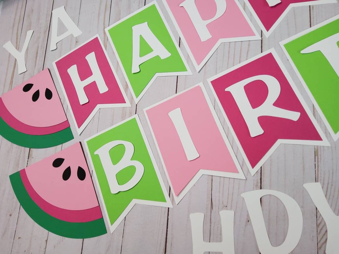 Watermelon Birthday Banner - Watermelon Themed Party - Watermelon Party ...