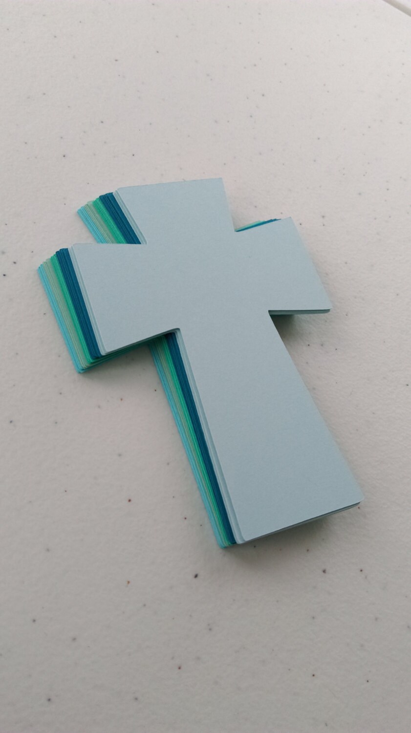Cross Die Cut Shapes, Paper Crosses, Cross Note Cards, 5 Shades of Teal ...