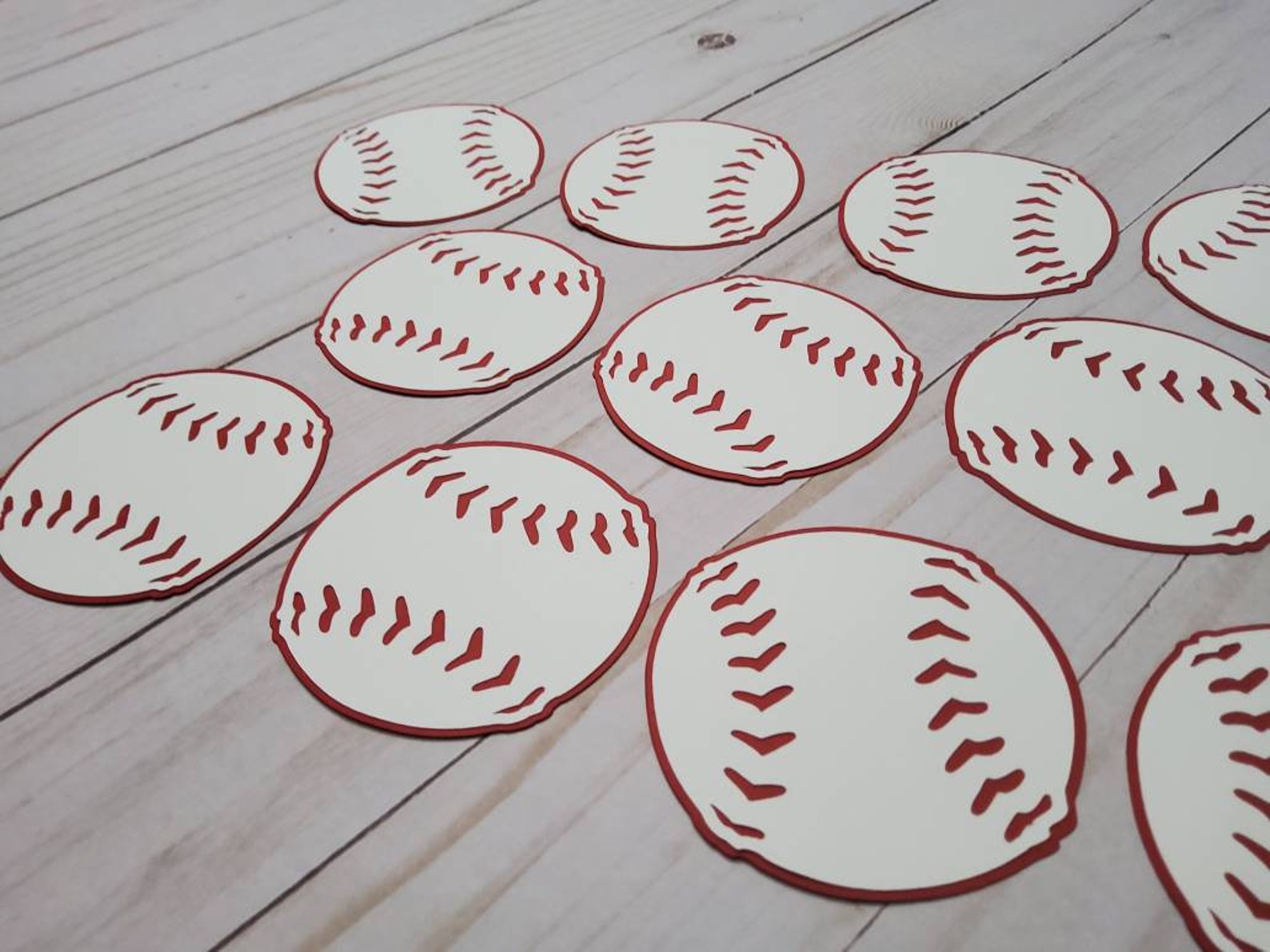 Baseball Cutouts 12 Baseball Diecuts Baseball Cupcake | Etsy