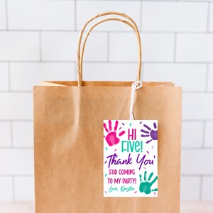 Hi Five Thank You Tag Printable Hi Five Thank You Tag Hi - Etsy