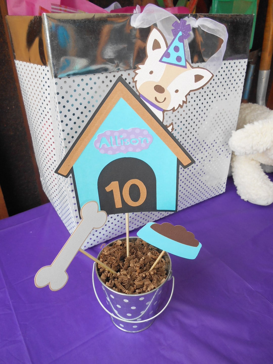Dog Theme Centerpiece, Dog House, Birthday Party, Baby Shower, Table ...