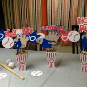Baseball Centerpiece - Playball Baseball Centerpiece - Glove - Baseball ...