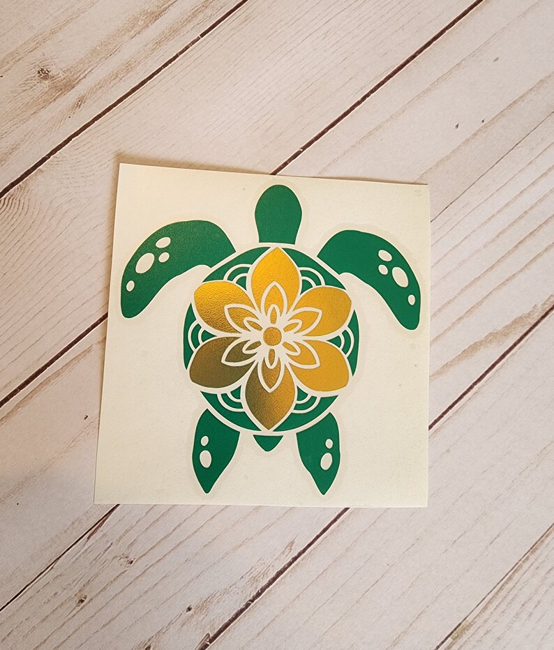 Sea Turtle Flower Decal Sea Turtle Vinyl Decal Turtle Vinyl - Etsy