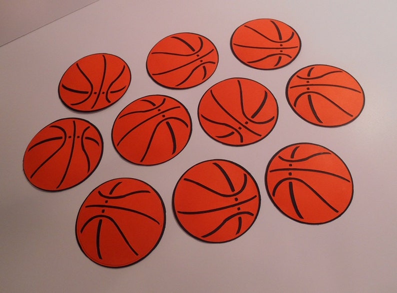 Basketball Cutouts 12 Basketball Die Cuts Basketball - Etsy
