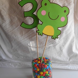 Frog Centerpiece - Frog Themed Party - Frog Cake Topper - Frog Party ...
