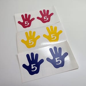 Hi Five Vinyl Decals - Hi Five I'm Five Birthday Party Theme - Hi Five ...